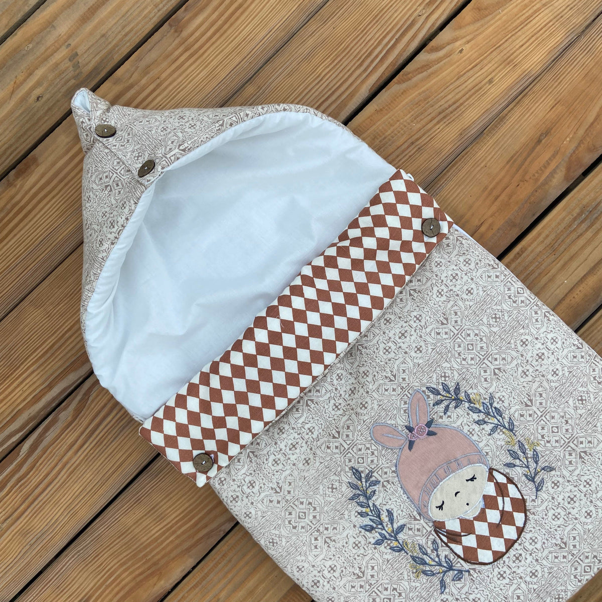 Fresh From Heaven Baby Carrier Nest + Custom Gift Bag (Handcrafted Pat – Zoey