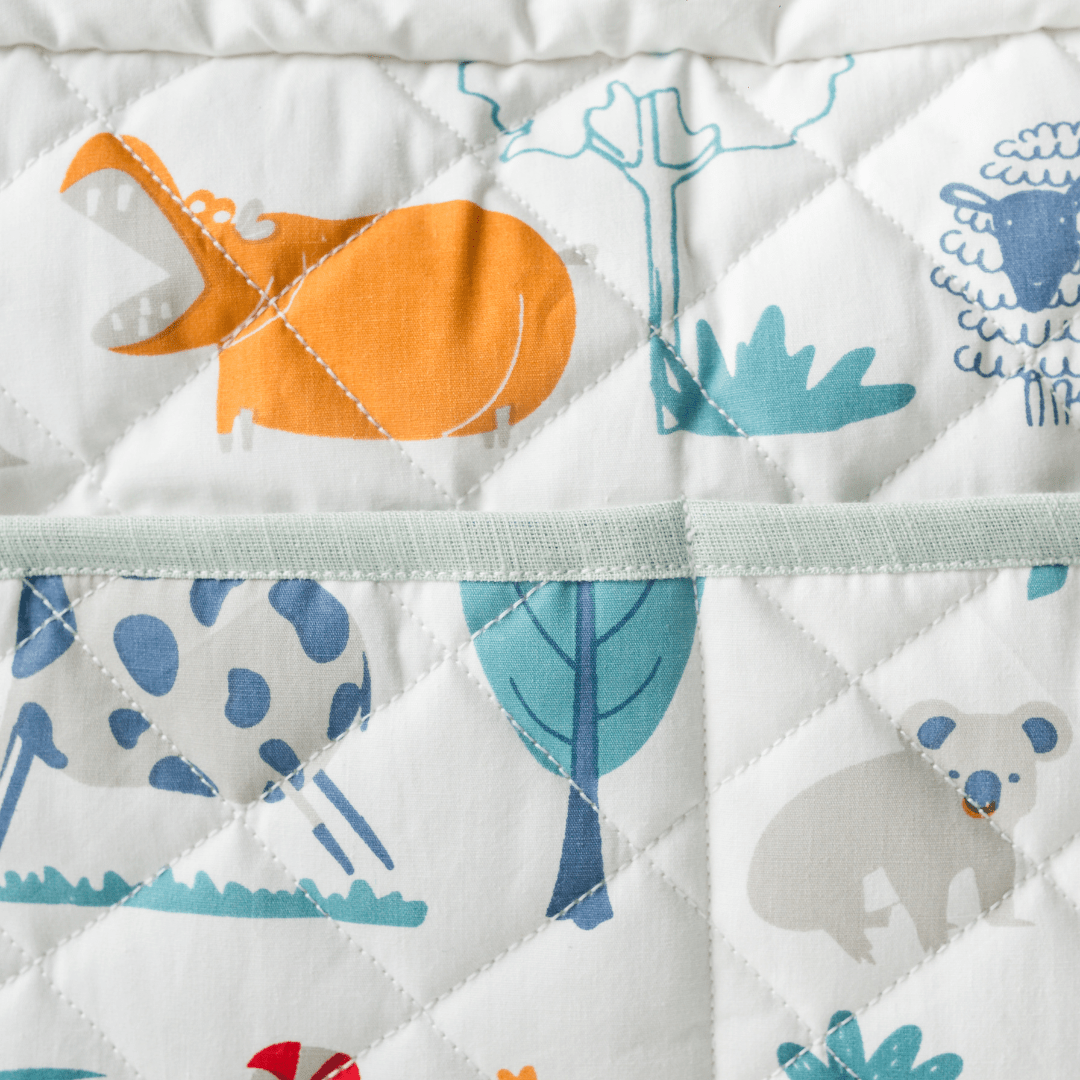 Happy Animal Tribe Diaper Bag (100% Cotton with diamond Quilting) – Zoey